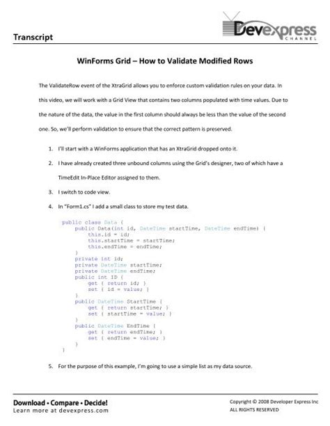 WinForms Grid â How to Validate Modified Rows
