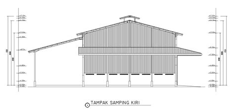 2d Design Of Left Side View Of Incinerator Plant Factory In Autocad