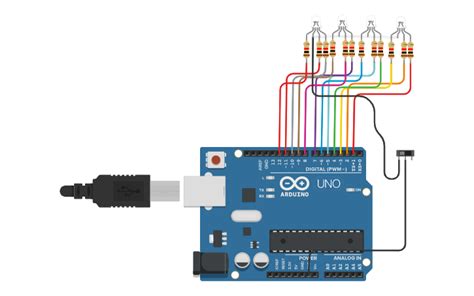 circuit design led circuit with four leds tinkercad