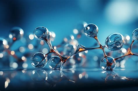 Premium Ai Image Horizontal Banner With Model Of Abstract Molecular Structure Background Of