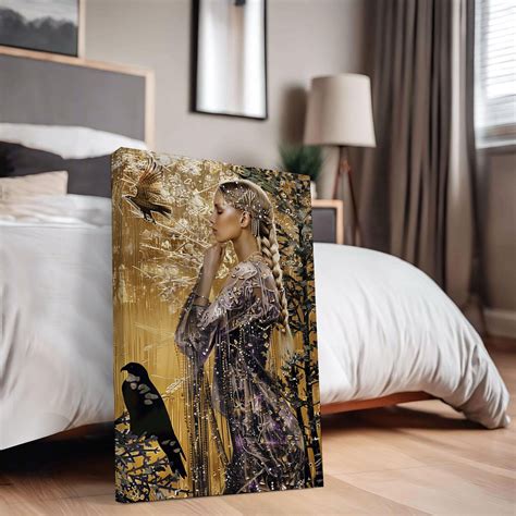 Freya Norse Goddess Art Print Golden Nordic Mythology Wall Decor
