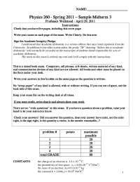 Problems On The Electric Force Midterm Exam PHYS Docsity