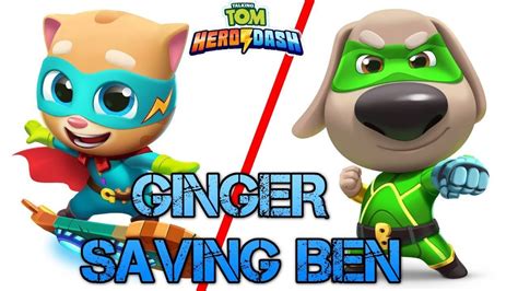 Talking Tom Hero Dash Ginger Saving Ben New Artic Level Youtube