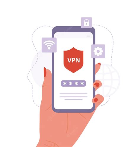 Premium Vector Vpn Connection Female Hand Holding Phone With Virtual Private Network App