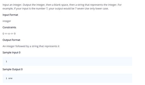 solved input an integer output the integer then a blank