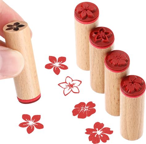 Dizdkizd 8 Pieces Wood Mounted Rubber Stamps Plant And