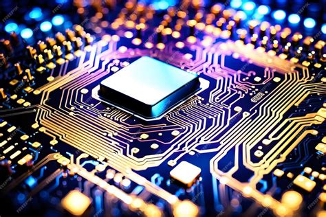 Premium Ai Image Illustration Machine Working On Microcircuit Microprocessor