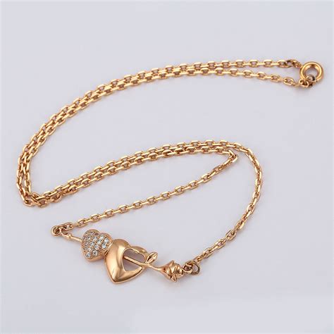 Lantisor Inimioare Placat Aur 18k Accessories For You Afyro