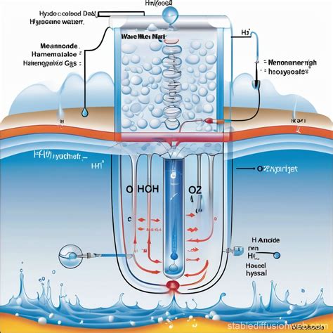 Membrane With Hydrogen And Oxygen Flow Diagram Stable Diffusion Online