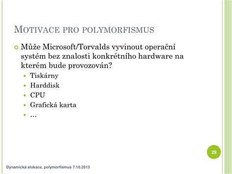 Ppt Dynamická Alokace Polymorfismus Powerpoint Presentation Free