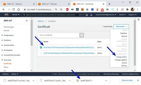 Servizi Aws Iot Core E Mqtt Creazione Di Oggetti Aws Con Certificato E Policy 2 Renzo
