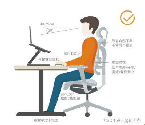健康舒适办公电脑姿势笔记本电脑高度 坐姿站姿高度 Csdn博客