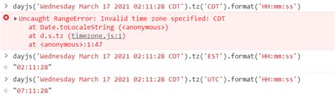 invalid time zone cdt · issue 1417 · iamkun dayjs · github