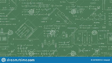 Calculations And Electrical Circuits Vector Illustration 267829916