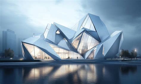 Futuristic Architectural Masterpiece With Angular Design Glass Facades