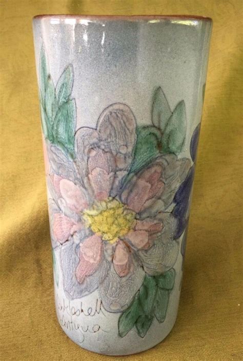 Caribbean Pottery Cockleshell Antigua Art Pottery Tall Vase 9 Tall