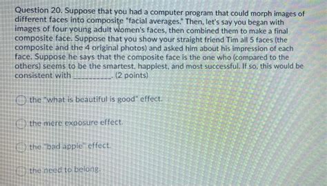 Solved Question 20 Suppose That You Had A Computer Program