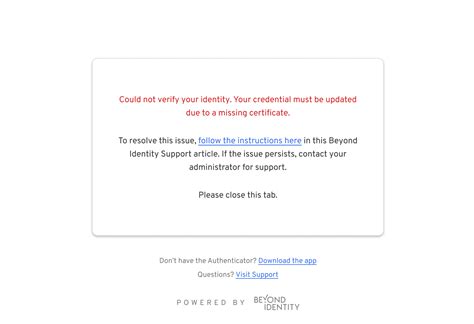 My Credential Isnt Working When I Try To Login Due To A Missing
