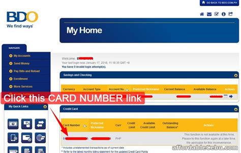 How To View Your Bdo Credit Card Billing Statement Statement Of
