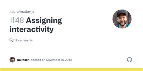 assigning interactivity · issue 48 · liabru matter js · github