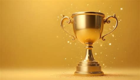 Premium Photo A Golden Trophy Cup With Stars And Sparkles