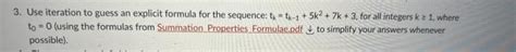 Solved 3 Use Iteration To Guess An Explicit Formula For The