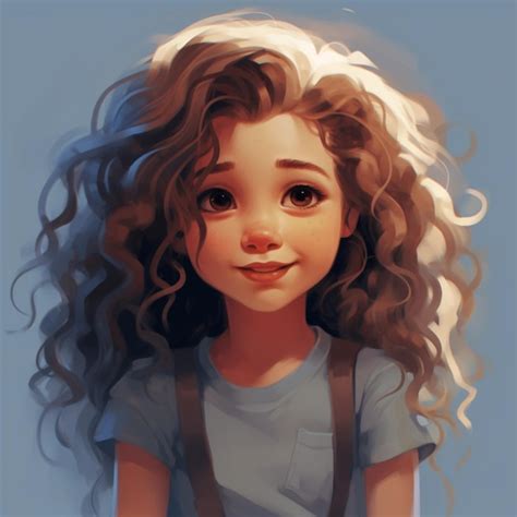 Premium Ai Image There Is A Digital Painting Of A Girl With Curly