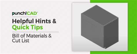 Helpful Hints Quick Tips Bill Of Materials And Cut List PunchCAD Blog