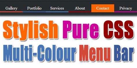 Stylish Pure CSS Multi Colour Menu Bar For Blog And Website EXEIdeas Let S Your Mind Rock