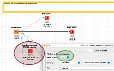 New Excel Writer Having Problems With Evaluate Formulas Knime