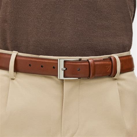 Mens Cognac Brown Leather Belt Aspinal Of London