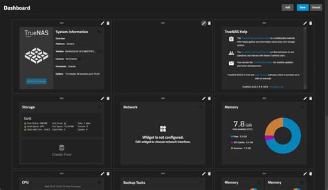 Dashboard | TrueNAS Documentation Hub