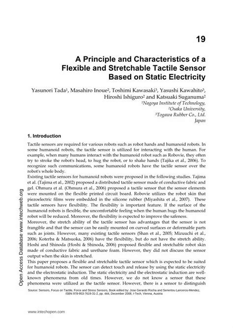 PDF A Principle And Characteristics Of A Flexible And Stretchable