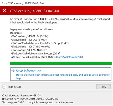 Server Randomly Crashes Pasta Football Mars Error Fivem Client Support Cfx Re Community