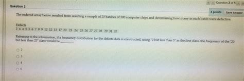 Solved The Ordered Array Below Resulted From Selecting A