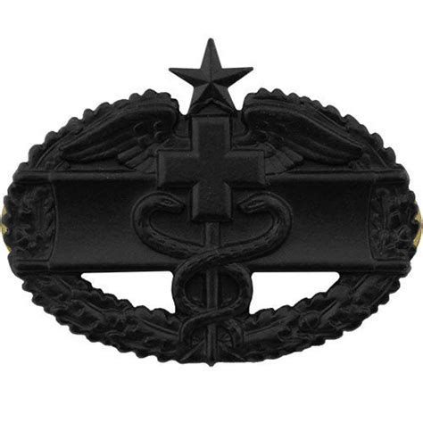 Army Black Metal Combat Medical Second Award Badge Vanguard Industries