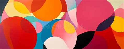 Abstract Geometric Pattern With Colorful Overlapping Circles Stock