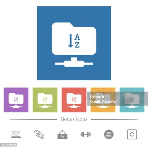 사각형 배경의 오름차순 플랫 화이트 아이콘 Ftp 정렬 교환에 대한 스톡 벡터 아트 및 기타 이미지 교환 네트워크 서버 노트북 Istock
