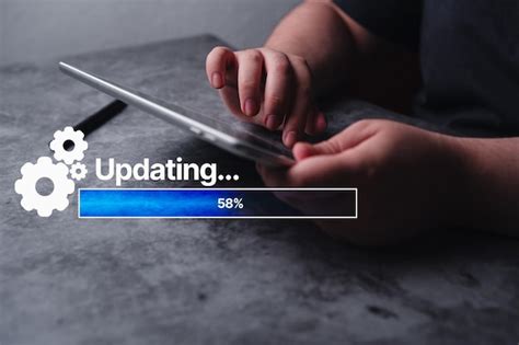 Premium Photo Woman Use Digital Tablet To Upgrade System System