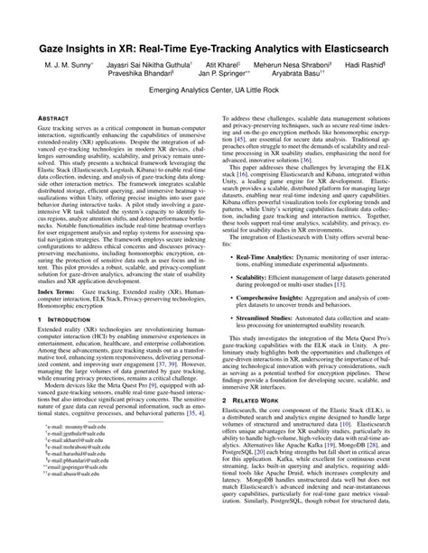 Pdf Gaze Insights In Xr Real Time Eye Tracking Analytics With Elasticsearch