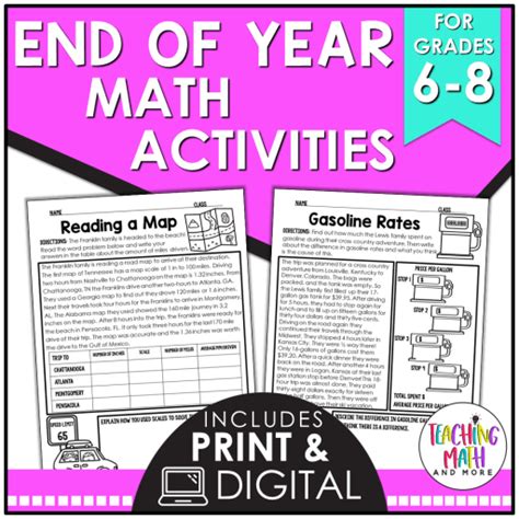 The Best End Of Year Math Projects Teaching Math And More