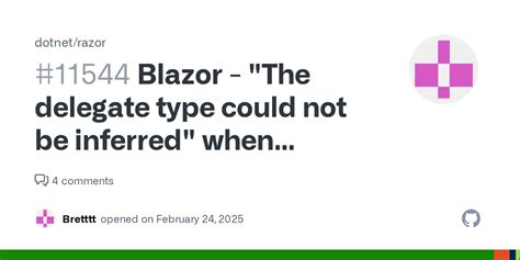 blazor the delegate type could not be inferred when specifying