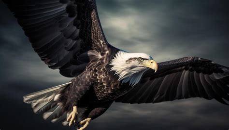 Spread Wings Majestic Bald Eagle In Flight Generated By Ai 24713384