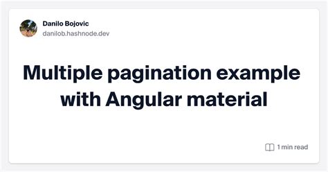 multiple pagination example with angular material