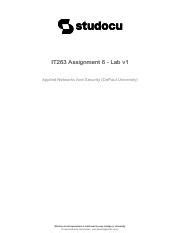 It263 Assignment 6 Lab V1 Pdf LOMoARcPSD 33557959 IT263 Assignment 6 Lab V1 Applied Networks