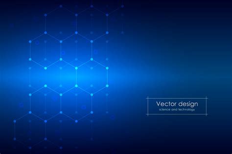 육각형으로 추상적인 기술 및 과학적인 배경입니다 분자 구조 및 통신 과학 기술 및 의료 개념 벡터 일러스트 레이 션 0명에 대한 스톡 벡터 아트 및 기타 이미지 Istock