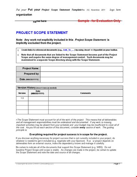 Project Scope Examples Requirements And Management