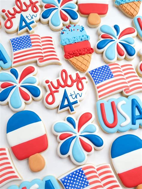 Patriotic 4th Of July Celebration Assorted Dozen Sugar Cookies Sugar Cookie Royal Icing Sugar