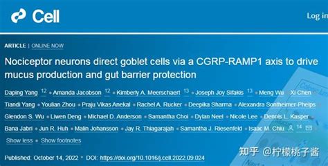 Cell 张雯等揭示感受疼痛的神经在肠道炎症中全新免疫调控功能 知乎