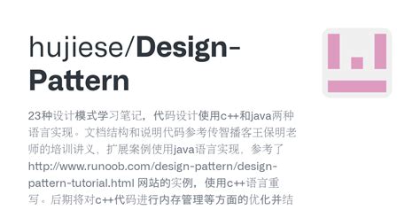 GitHub hujiese Design Pattern 种设计模式学习笔记代码设计使用c 和java两种语言实现文档结构和说明代码参考传智播客王保明老师的培训讲义扩展案例